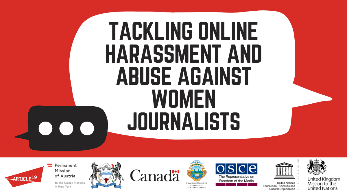 Event: Tackling online harassment and abuse against women journalists ...